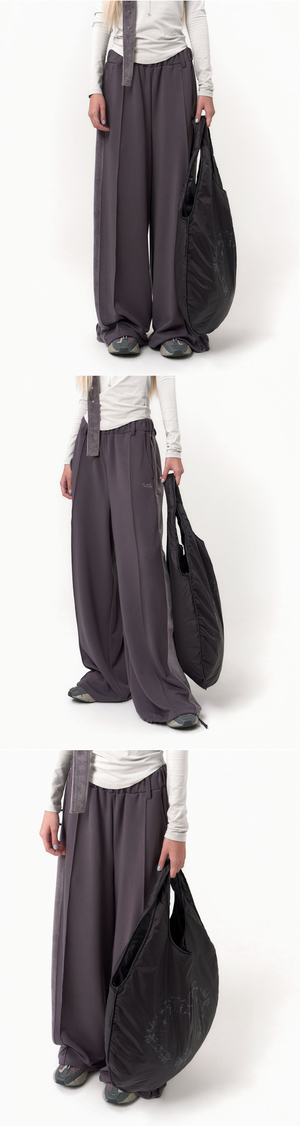 오호스 벨트 와이드 스웻 팬츠 차콜 | OJOS | KREAM