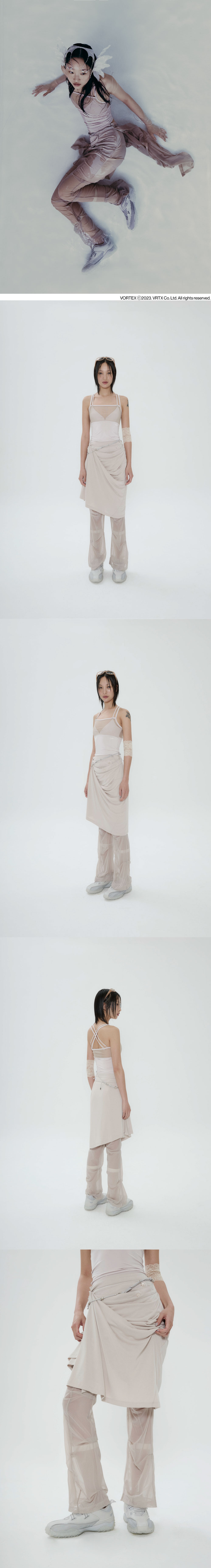 오호스 져지 드레이프 랩 스커트 베이지 | OJOS | KREAM