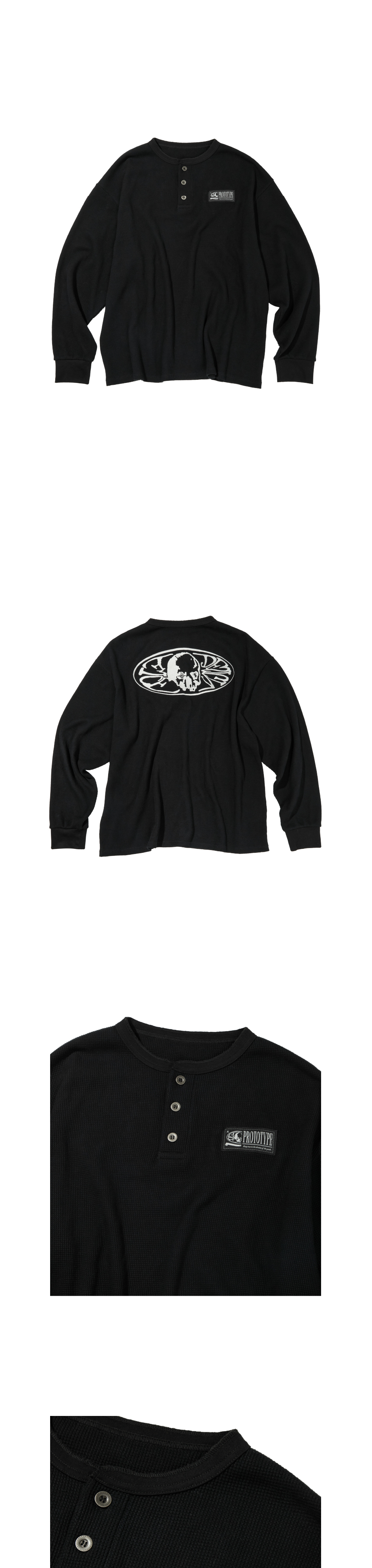 이티씨이 프로토타입 헨리넥 와플 니트 블랙 | ETCE | KREAM