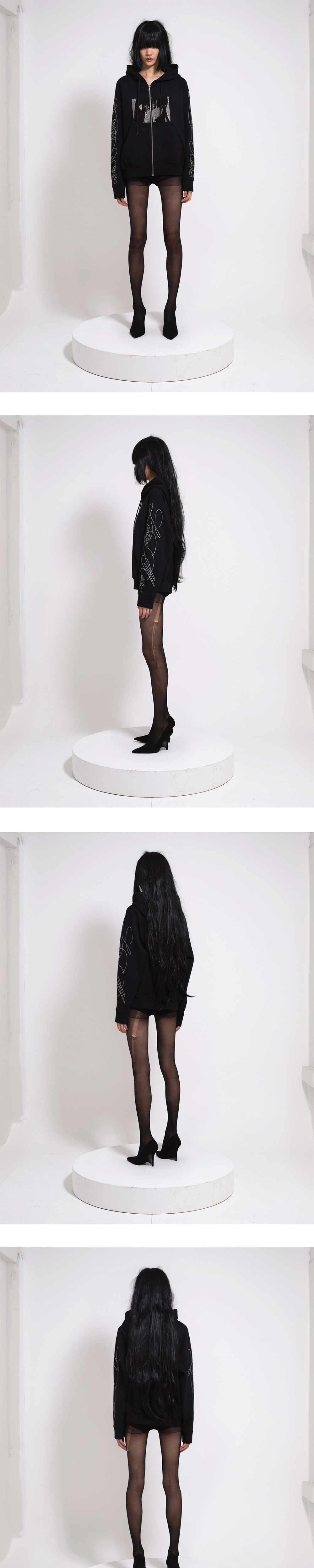 본네 라인스톤 집업 후디 블랙 | Bonnae | KREAM