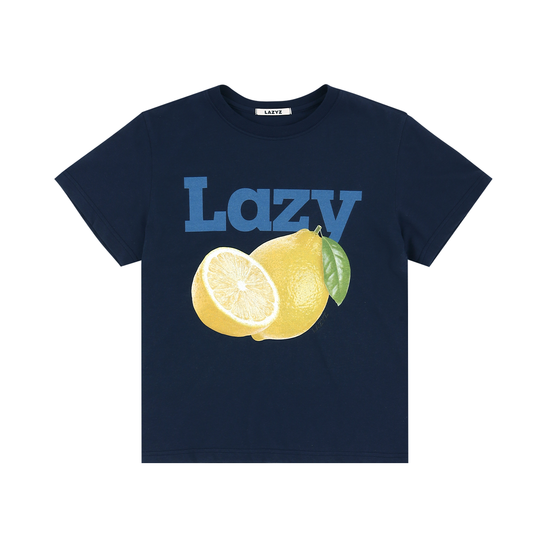 레이지지 레이지 레몬크롭티셔츠 네이비 | LAZYZ | KREAM