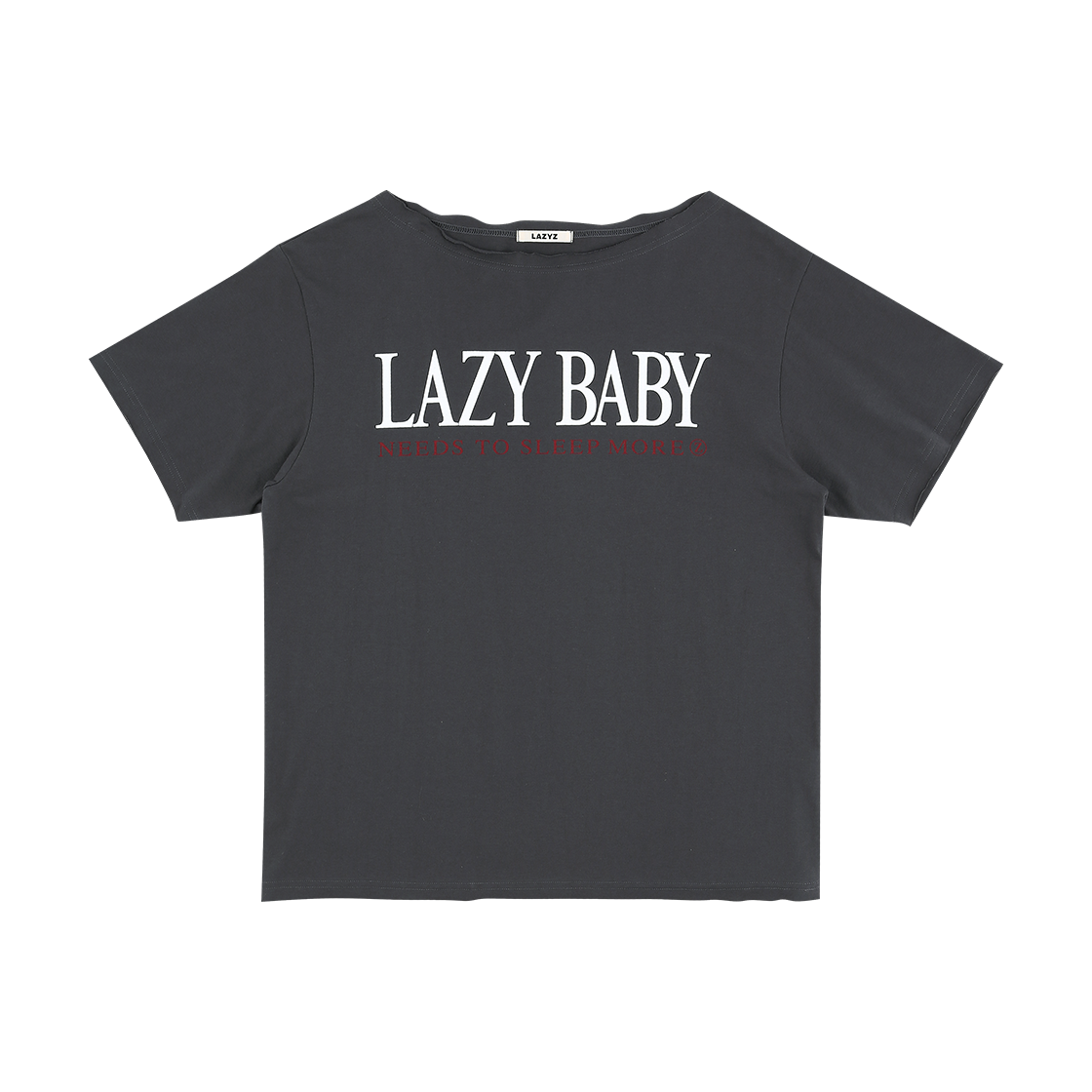 레이지지 레이지 베이비 오프숄더 티셔츠 차콜블루 | LAZYZ | KREAM