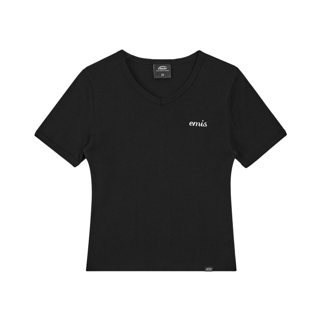 (W) 이미스 립드 링거 티셔츠 블랙 | Emis | KREAM