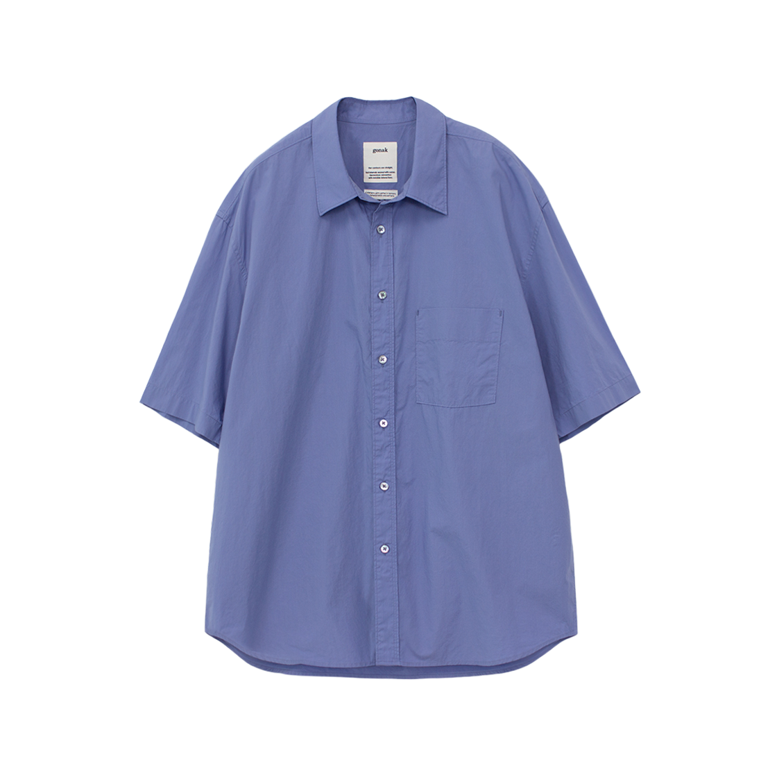 고낙 워시드 글리치 하프 셔츠 콘블루 | Gonak | KREAM