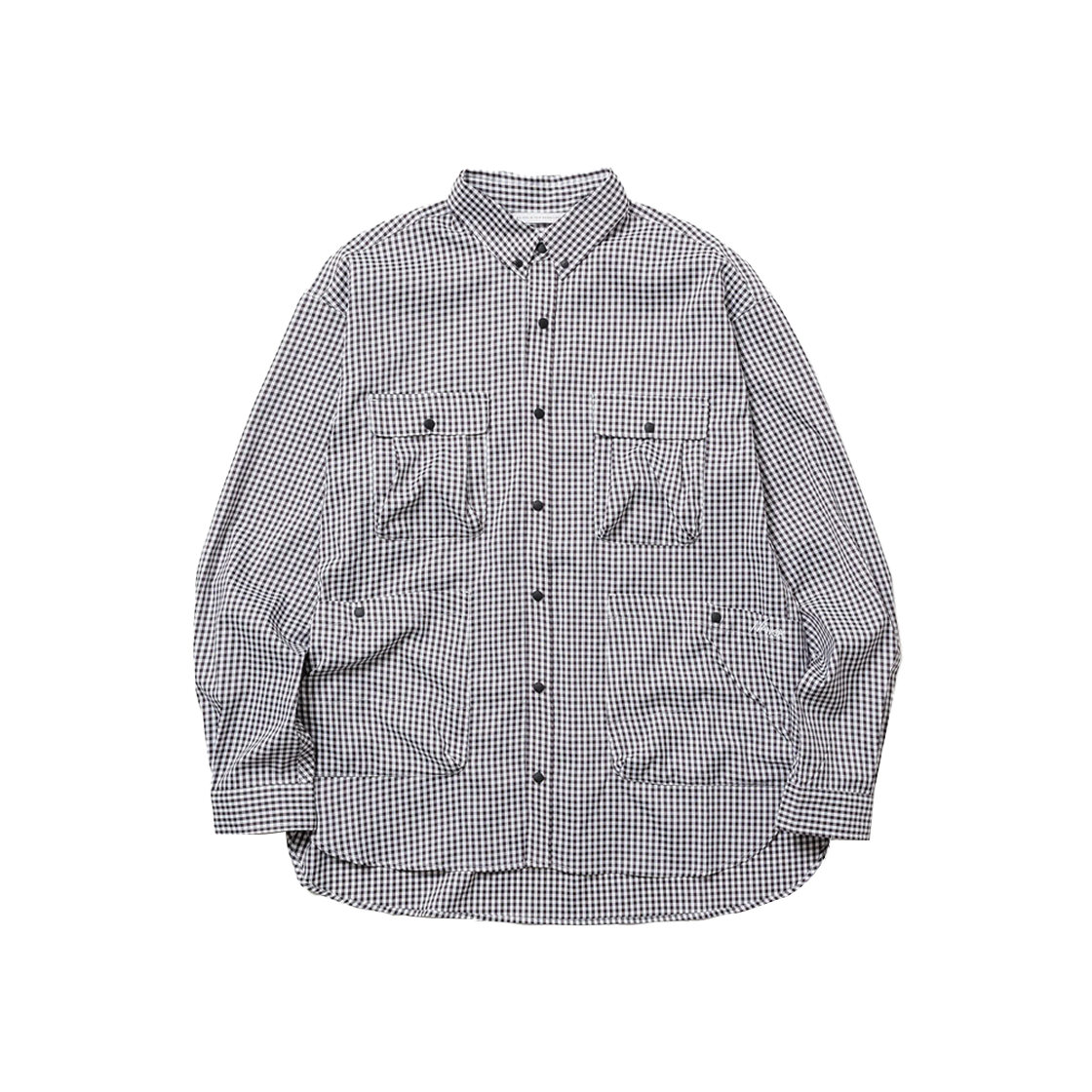 난가 깅엄 체크 캠프 셔츠 블랙 - 25SS | Nanga | KREAM