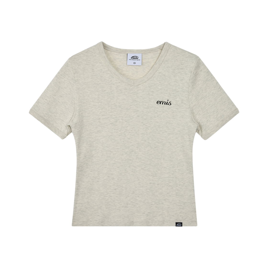 (W) 이미스 립드 링거 티셔츠 오트밀 멜란지 | Emis | KREAM