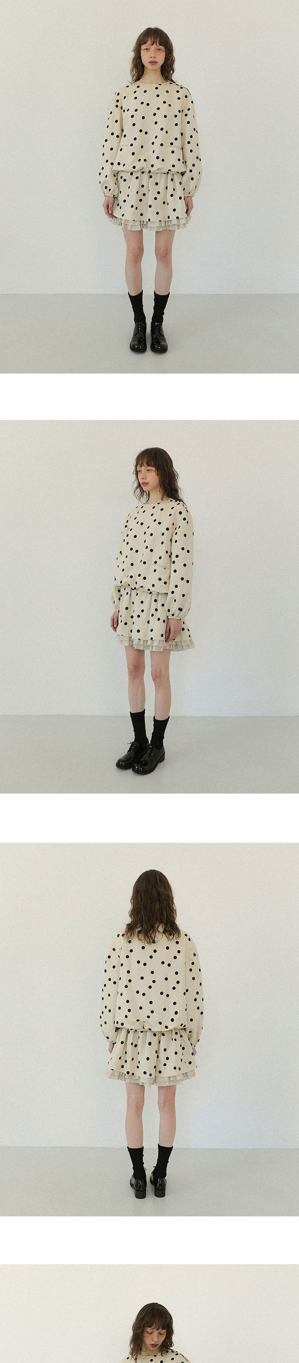 플레따 프릴 도트 미니 스커트 블랙 | FLETTA | KREAM