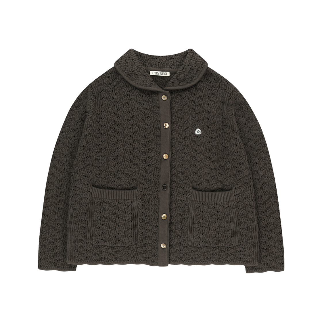 (W) 코이세이오 웨이브 니트 가디건 다크 브라운 | COYSEIO | KREAM