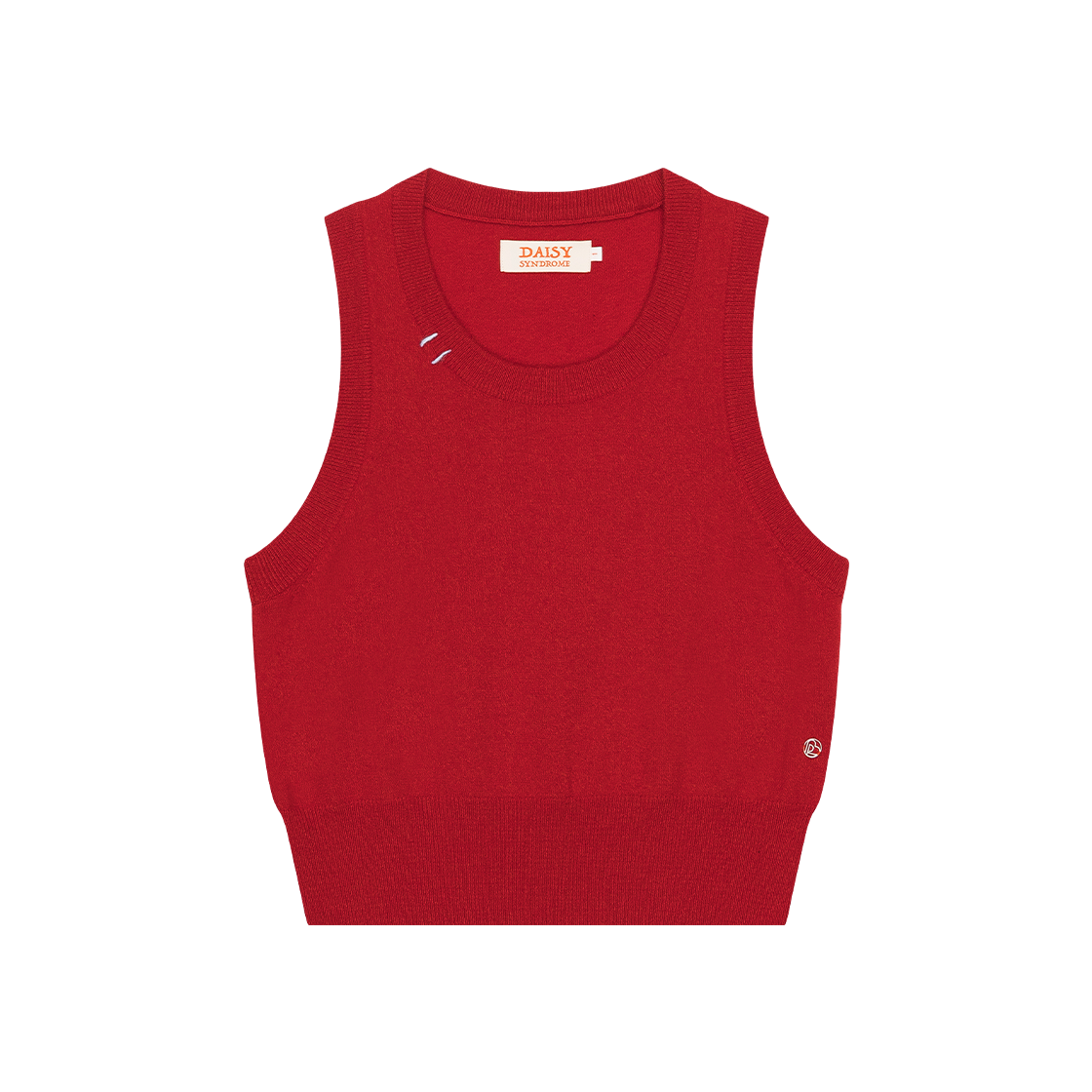 데이지신드롬 데이지 니들 포인트 니트 베스트 레드 | DAISY SYNDROME | KREAM