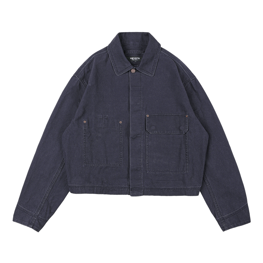 헤베츠 맨 가먼트다잉 워크 초어 자켓 블랙 | Hevets | KREAM