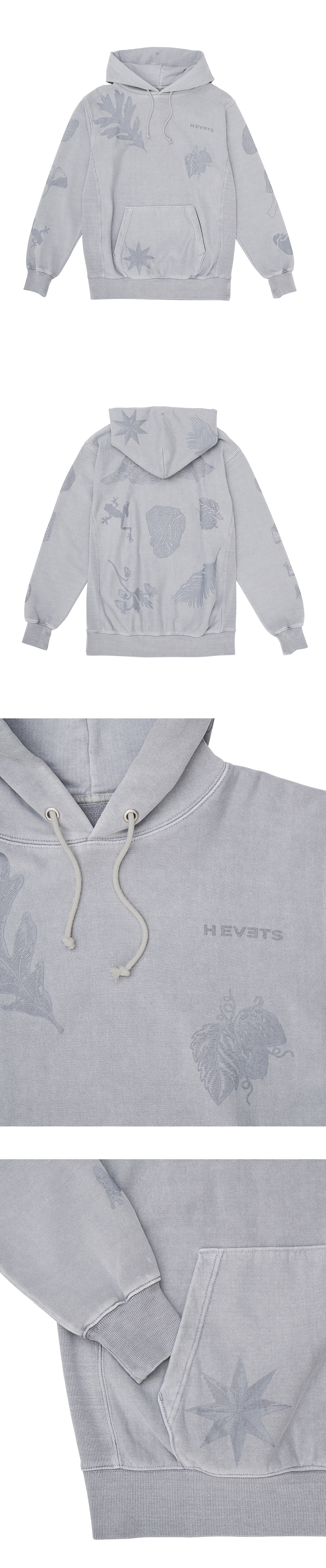 헤베츠 우먼 가먼트다잉 프린트 후디 그레이 | Hevets | KREAM