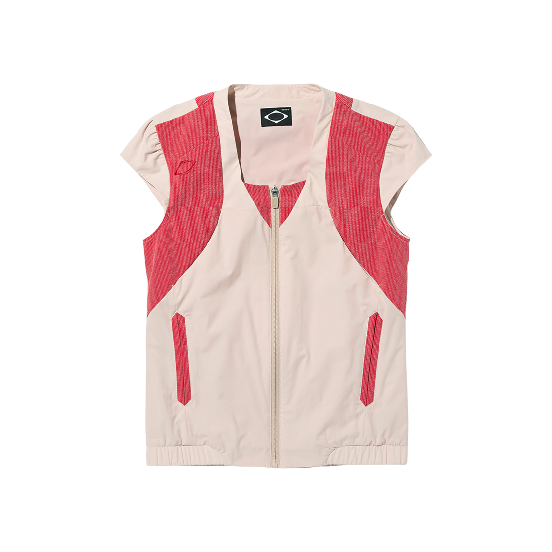 (W) 미스치프 컬러 블록 트랙 집업 레드 베이지 | Mischief | KREAM