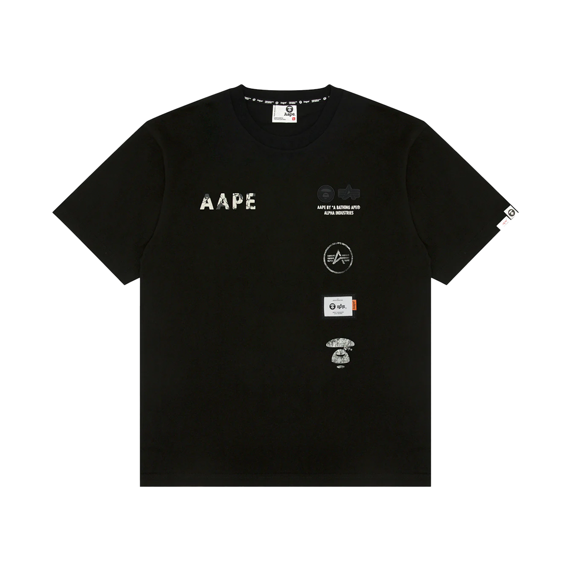에이프 x 알파 인더스트리 크로스오버 티 블랙 - 25SS | AAPE | KREAM