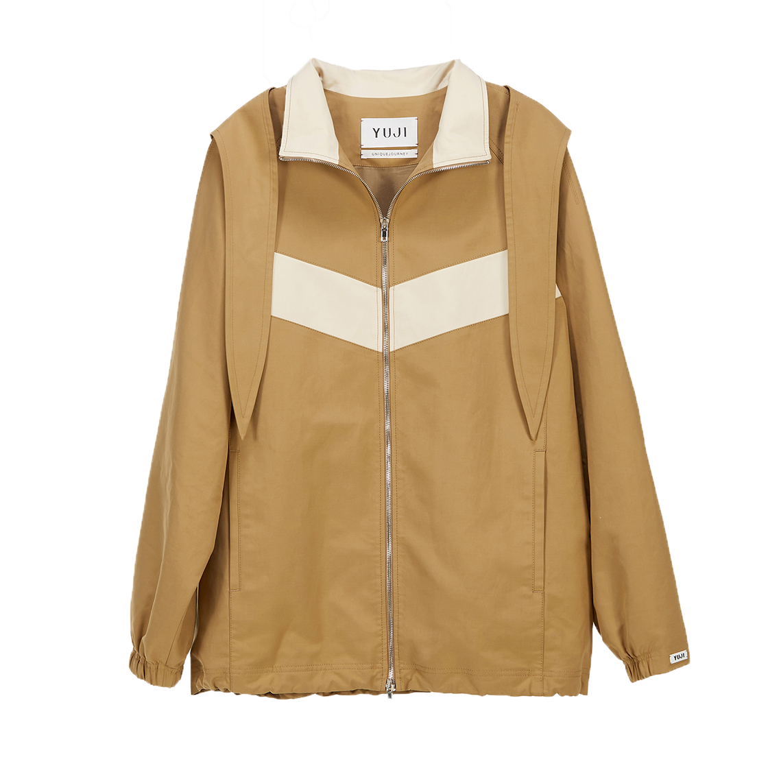유지 로고 라벨 윈드브레이커 유니섹스 브라운 | YUJI | KREAM