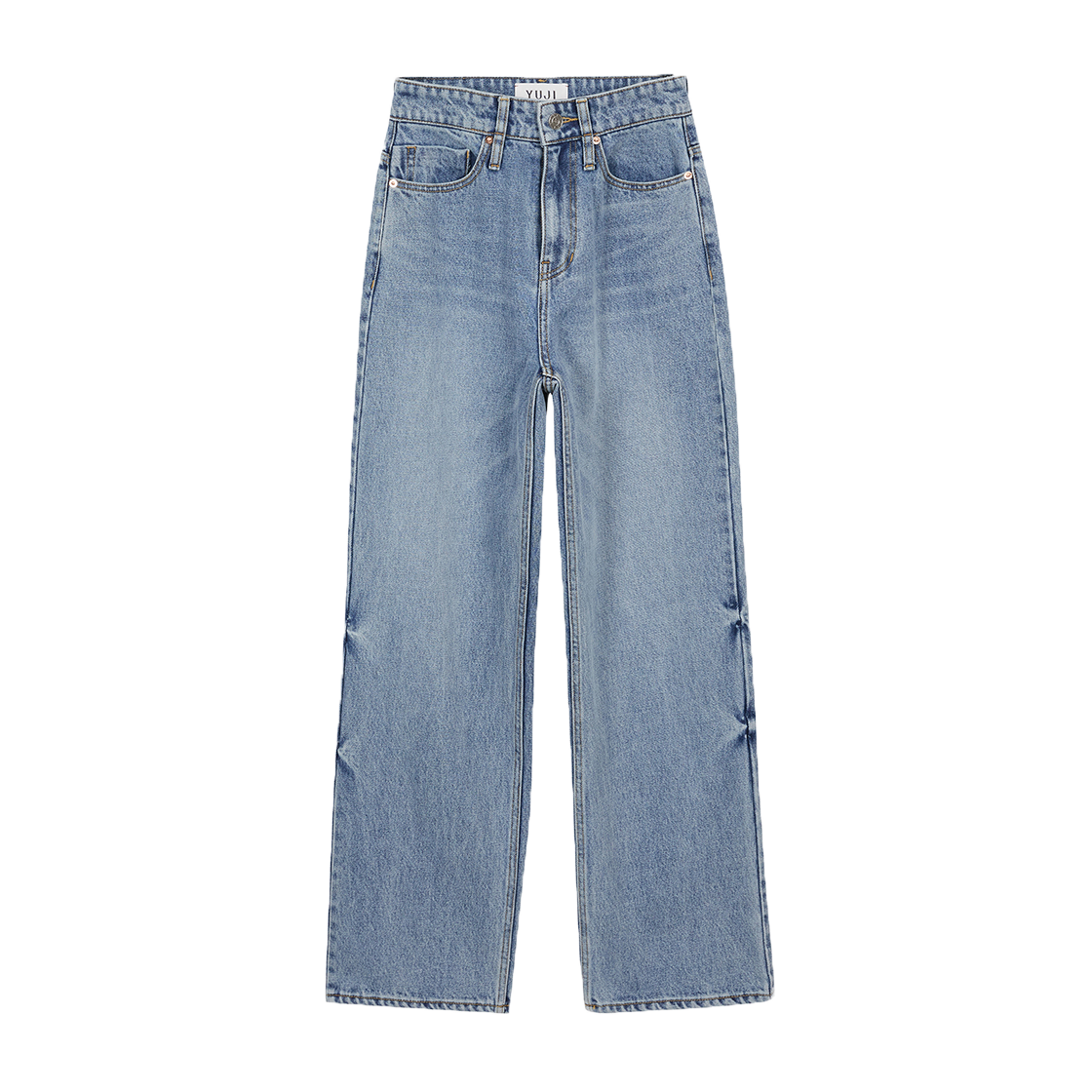 유지 빈티지 워싱 스트레이트 핏 데님 팬츠 유니섹스 블루 | YUJI | KREAM