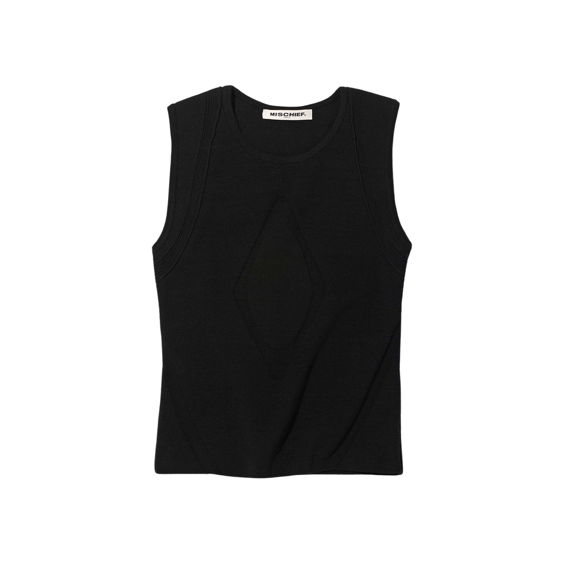 (W) 미스치프 하네스 위브 니트 슬리브리스 블랙 | Mischief | KREAM