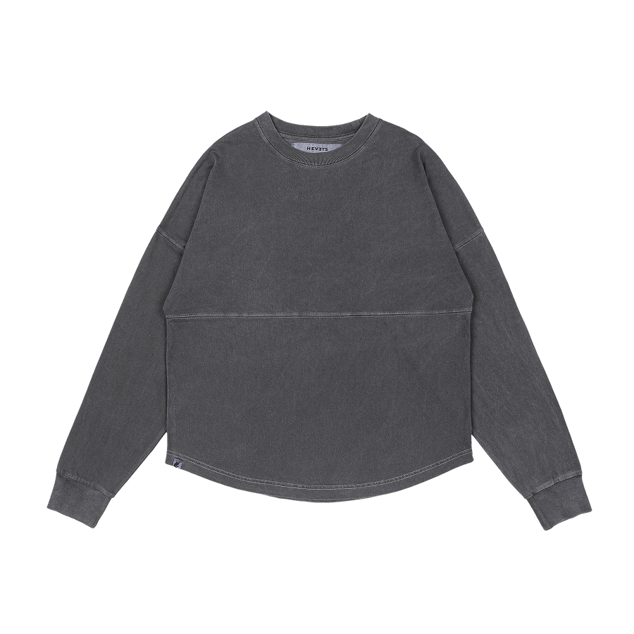 헤베츠 우먼 가먼트다잉 립플로깅 티셔츠 그레이 | Hevets | KREAM