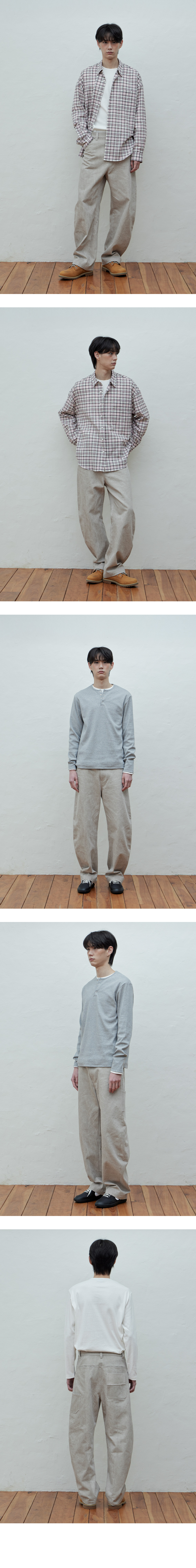 크레센트 커브드 카치온 팬츠 베이지 | LEARVE | KREAM