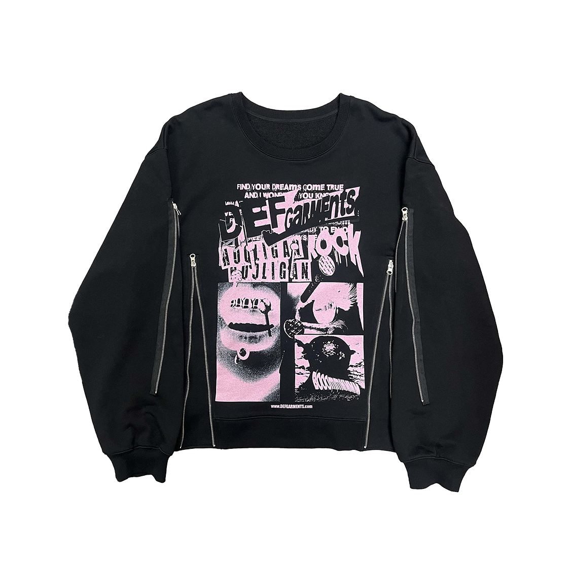 데프가먼츠 데프 지퍼 스웻셔츠 블랙 | DEFGARMENTS | KREAM