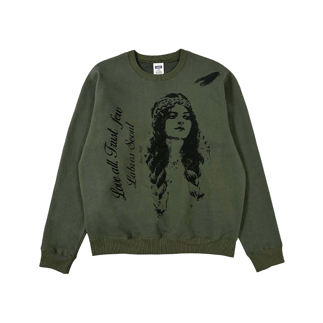 라브로스 인디안 걸 크루넥 올리브 | Labros | KREAM