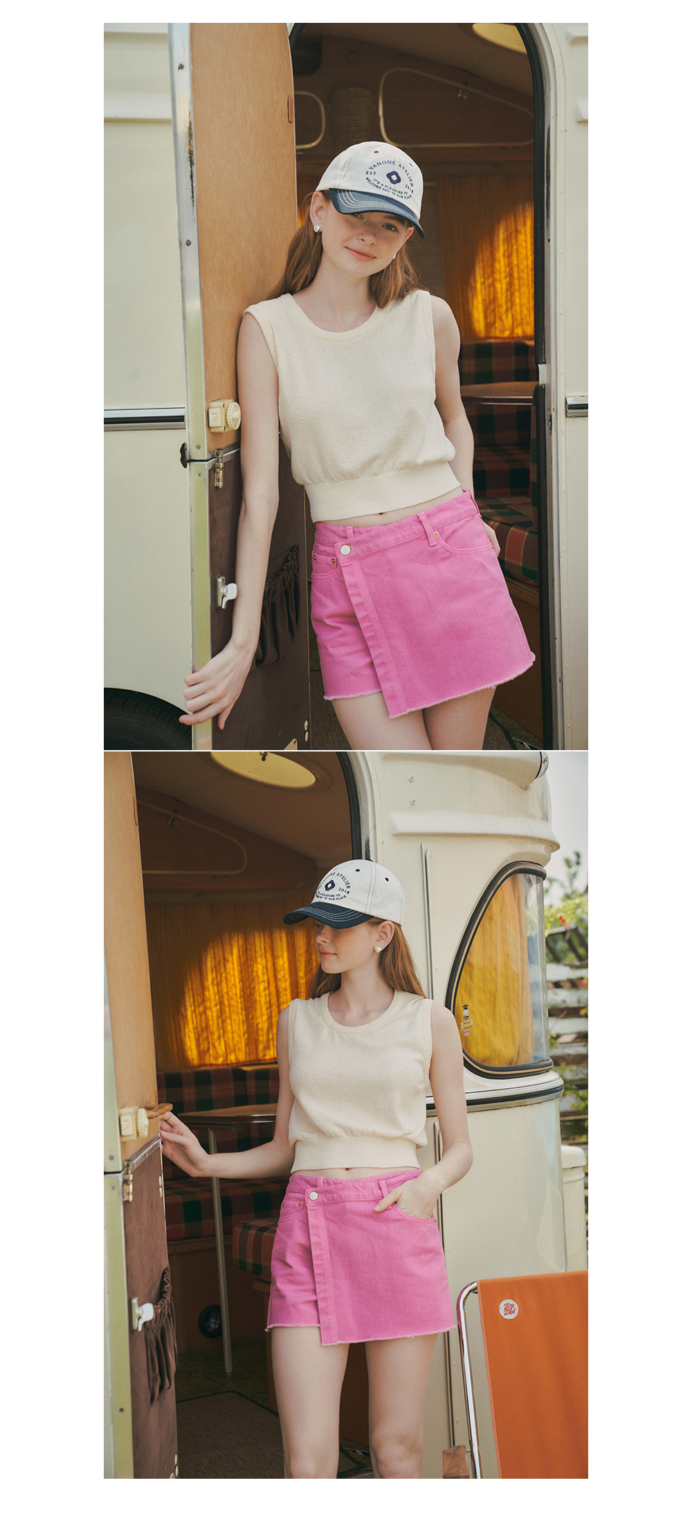 반원 아틀리에 KN4222 U넥 부클 베스트 크림 | Vanone Atelier | KREAM