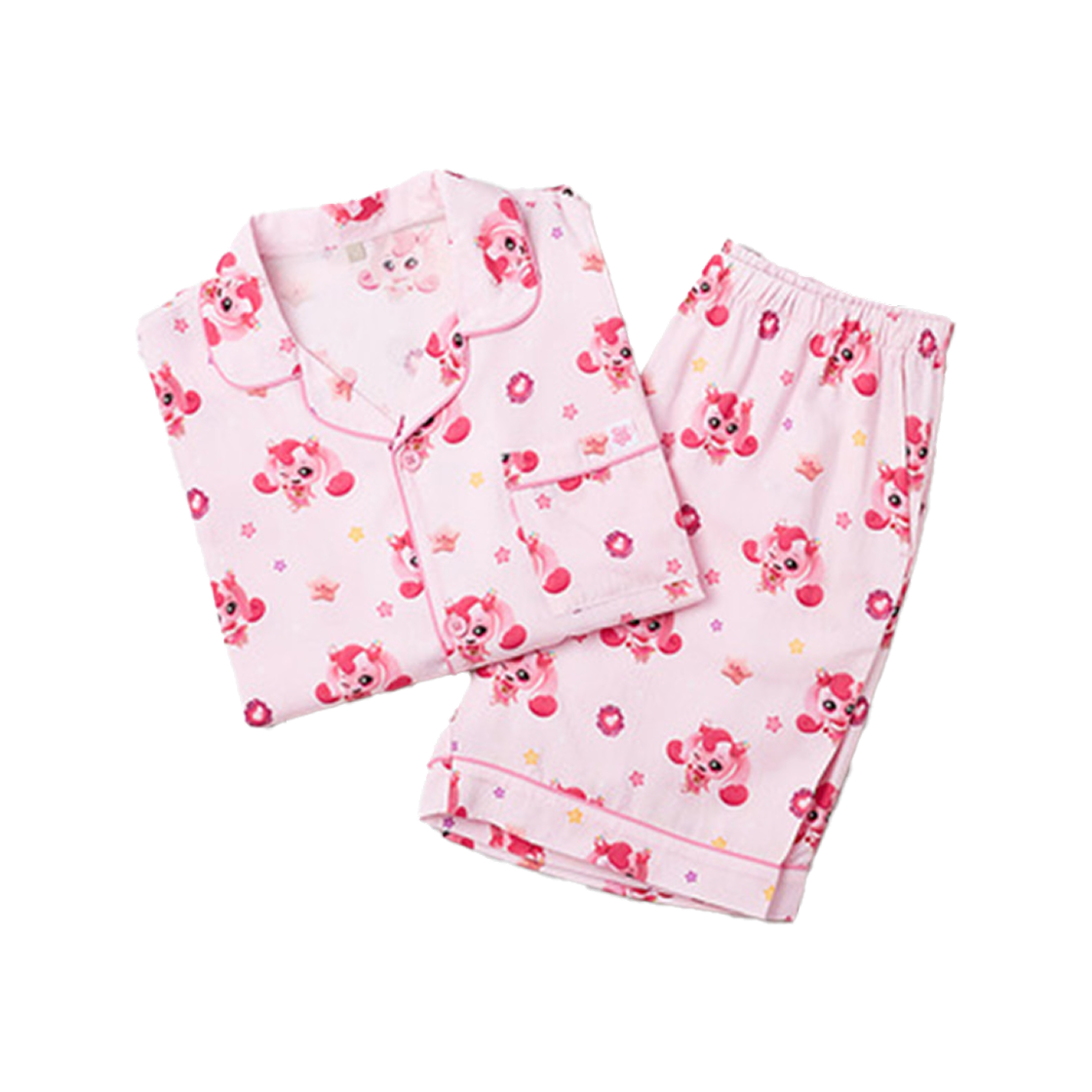 스파오 x 캐치! 티니핑 하츄핑 숏슬리브 파자마 세트 핑크 | Spao | KREAM