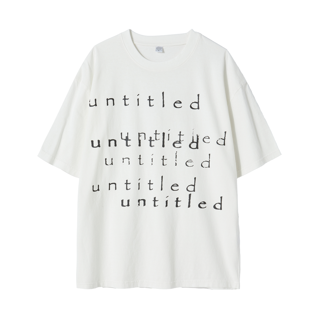 언타이틀 레이어 로고 피그먼트 워시 반팔 오프화이트 | UNTITLED | KREAM