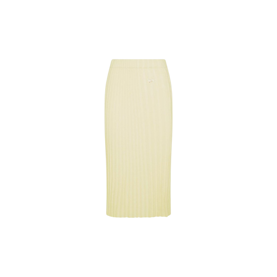 (W) 메종 키츠네 베이비 폭스 패치 립드 미디 스커트 레모네이드 | Maison Kitsune | KREAM