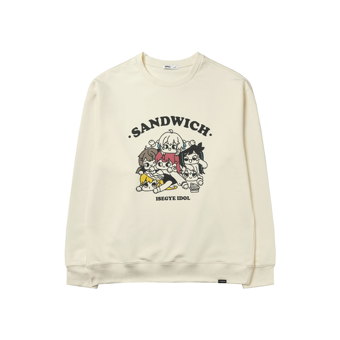 스파오 x 우왁굳 이세계 아이돌 스웨트셔츠 아이보리 | Spao | KREAM