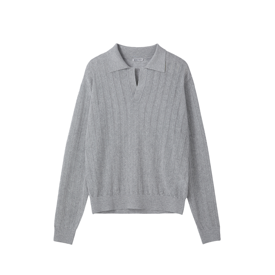 렉토 레이스 립 시어 니트탑 멜란지그레이 | Recto | KREAM