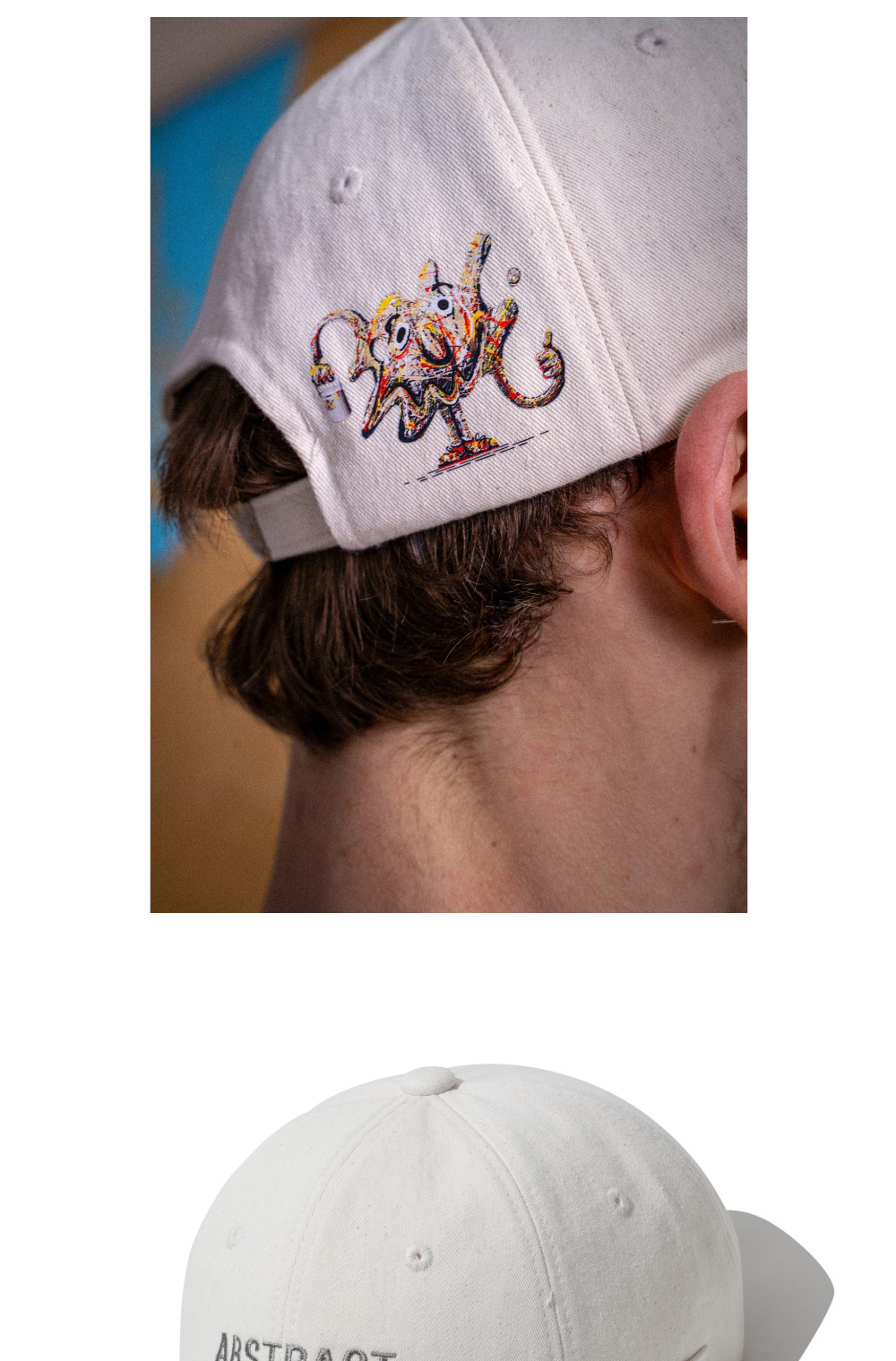 커스텀멜로우 자수 그래픽 캡 아이보리 | Customellow | KREAM