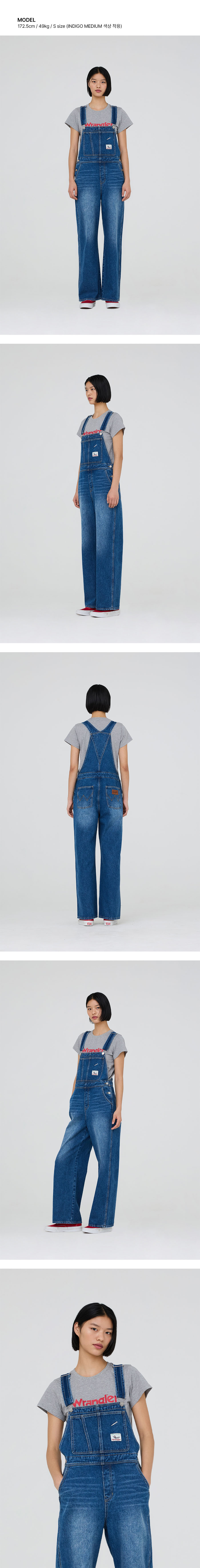 랭글러 (W) 스트레이트핏 데님 오버롤 인디고 라이트 | WRANGLER | KREAM