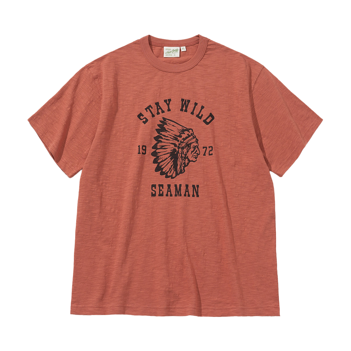 유니폼브릿지 스테이 와일드 시먼 슬럽 숏슬리브 티 브릭 레드 | Uniform Bridge | KREAM