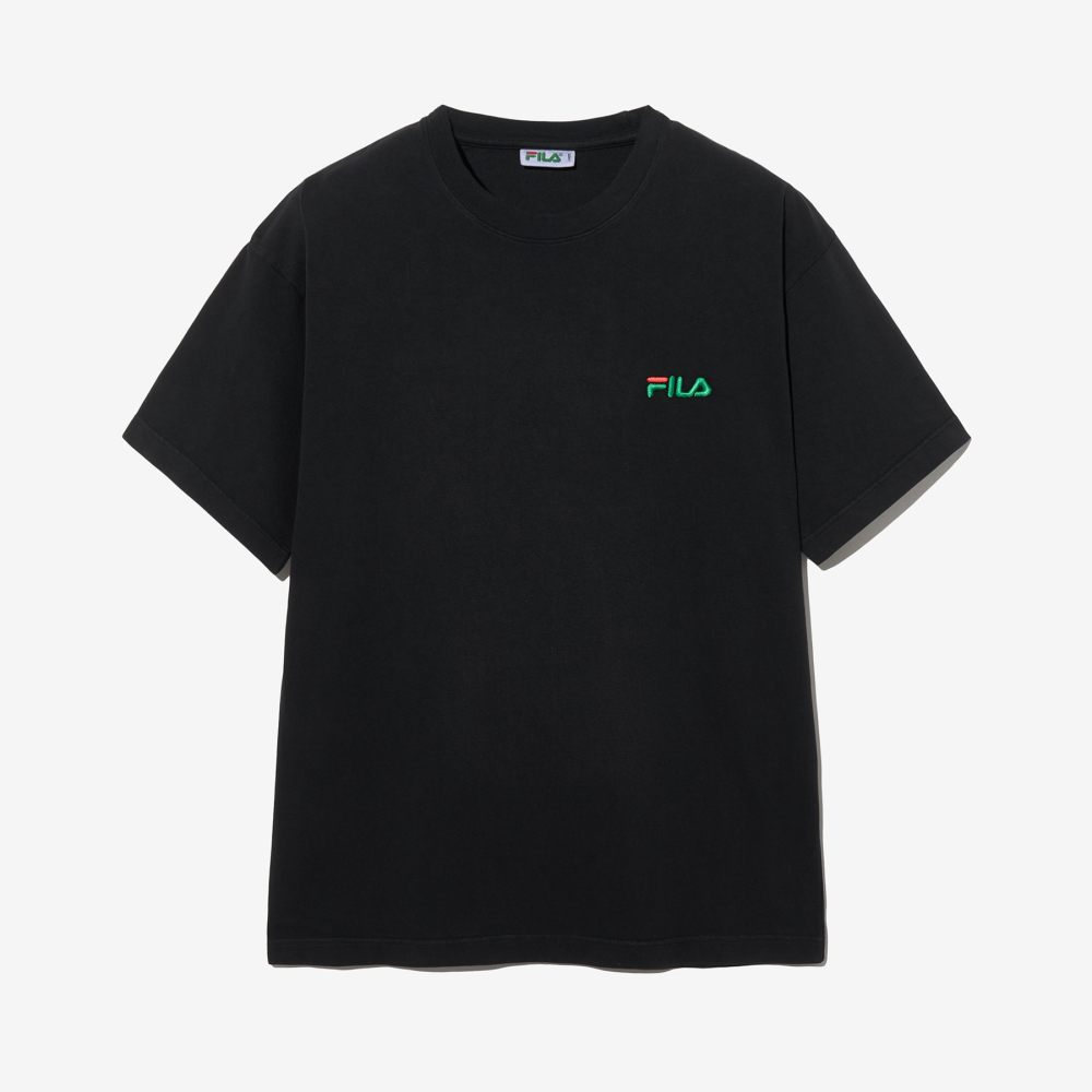 F+ 리니어 헤비 져지 티셔츠 블랙 | FILA | KREAM
