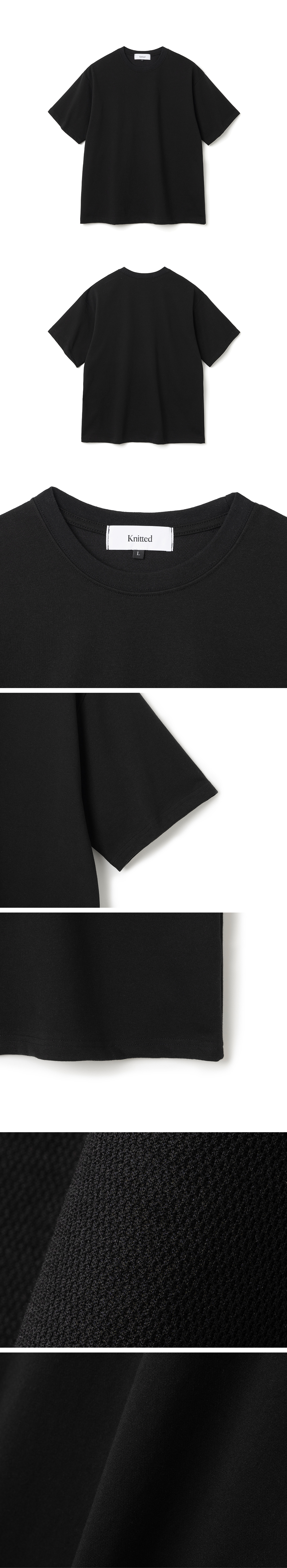 니티드 릴렉스 핏 에어 티셔츠 블랙 | Knitted | KREAM
