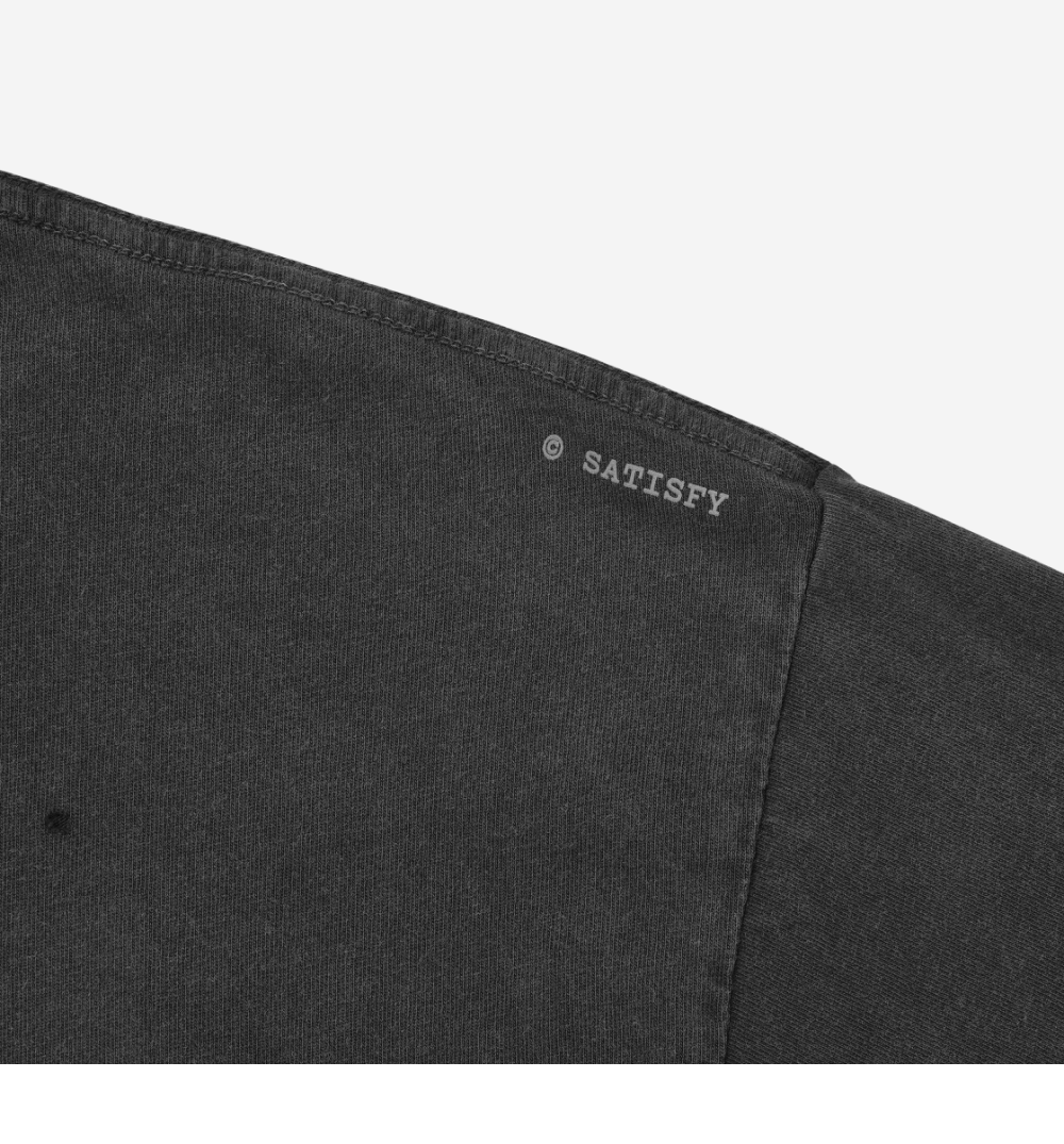 새티스파이 모스테크 티셔츠 에이지드 블랙 | Satisfy | KREAM