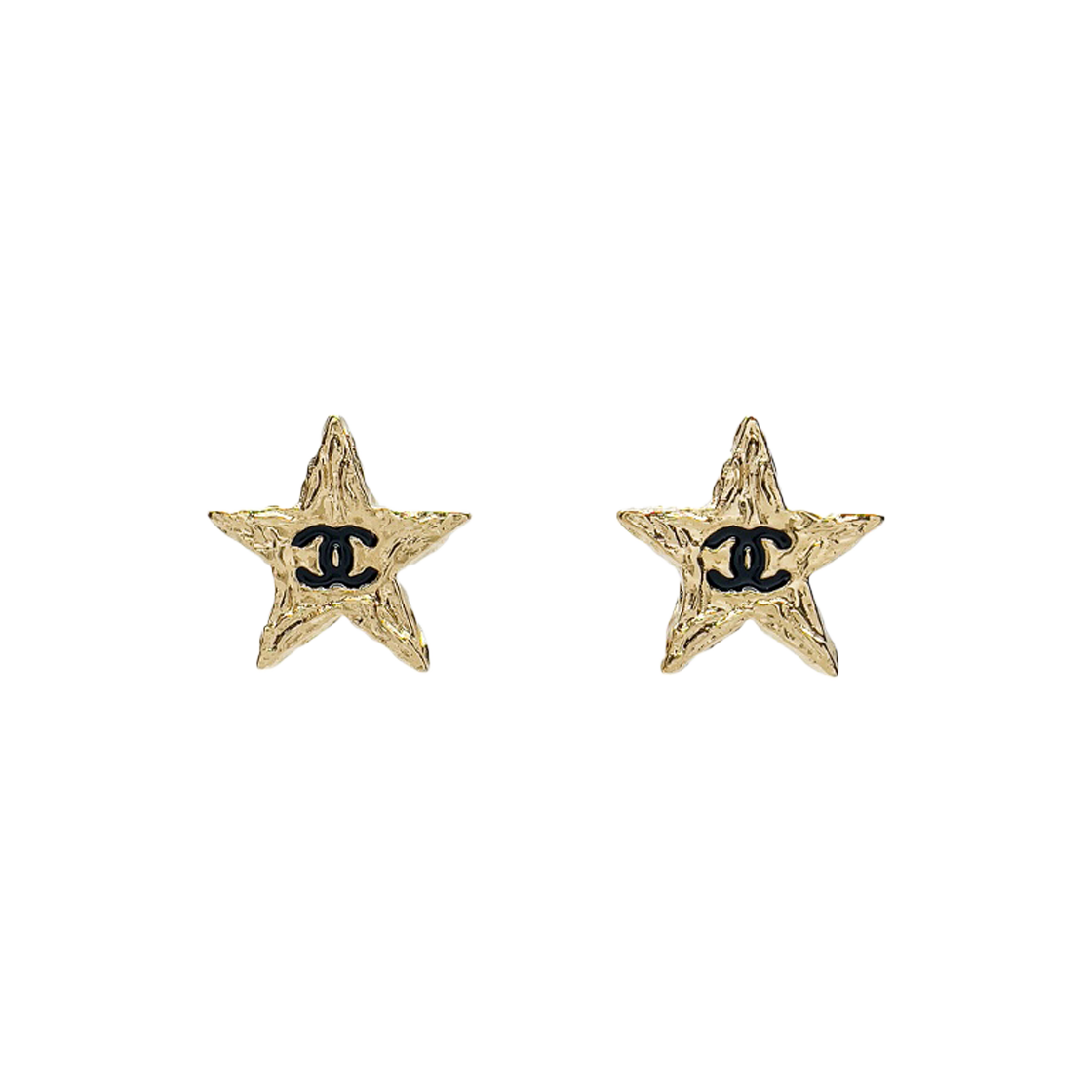 샤넬 24P 스타 CC로고 이어링 블랙 샴페인골드 | Chanel Vintage | KREAM