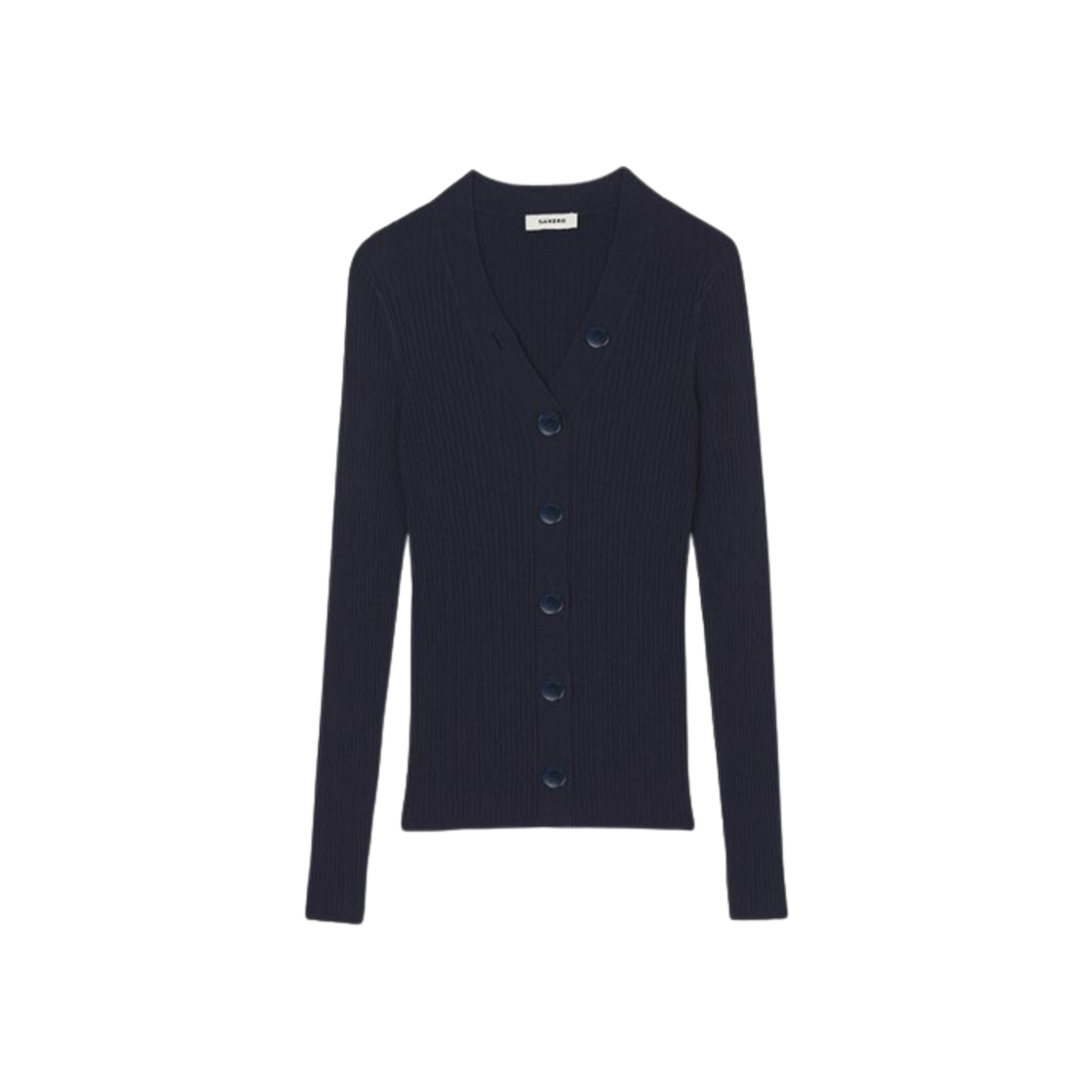 (W) 산드로 볼드 버튼 니트 가디건 네이비 | Sandro | KREAM