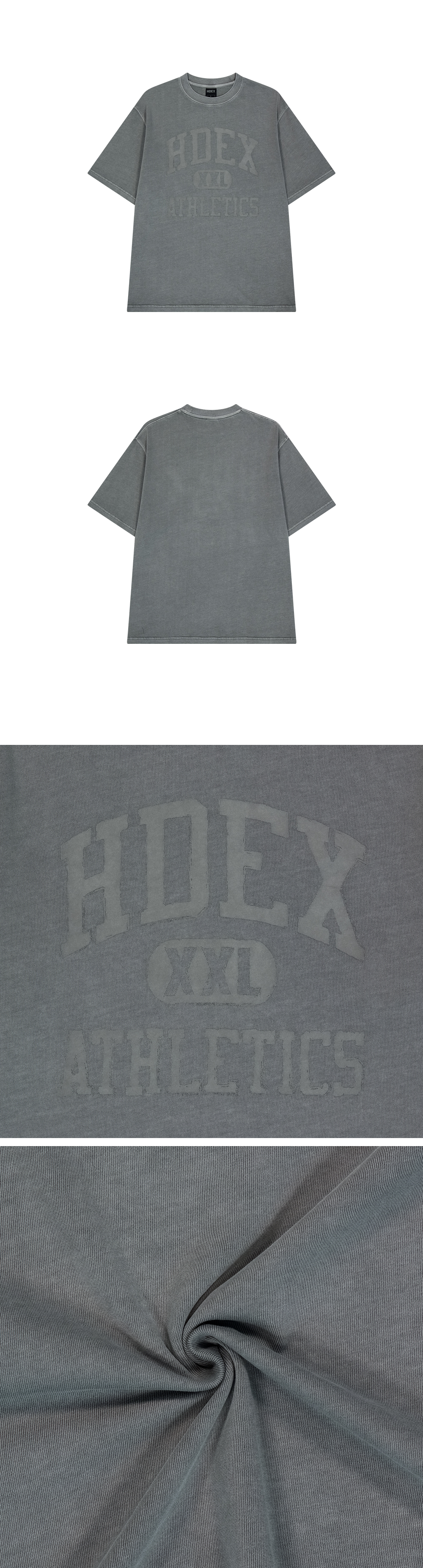 에이치덱스 바시티 워시드 숏 슬리브 Pigment 그레이 | HDEX | KREAM