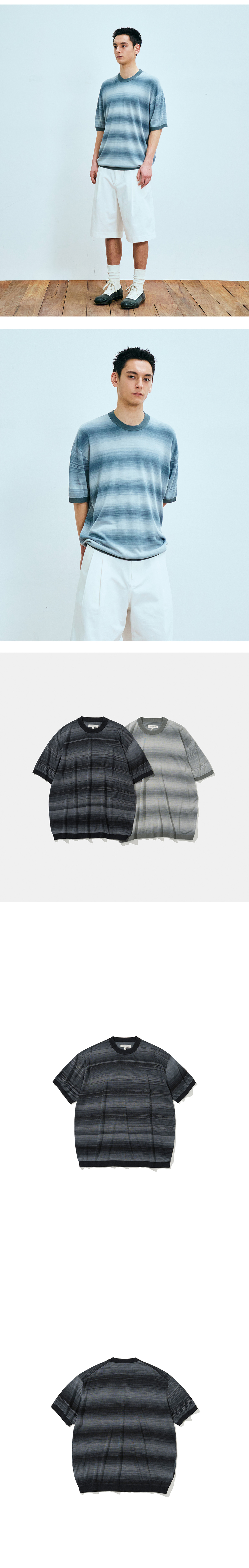 유니폼브릿지 스트라이프 썸머 크루넥 니트 블랙 | Uniform Bridge | KREAM