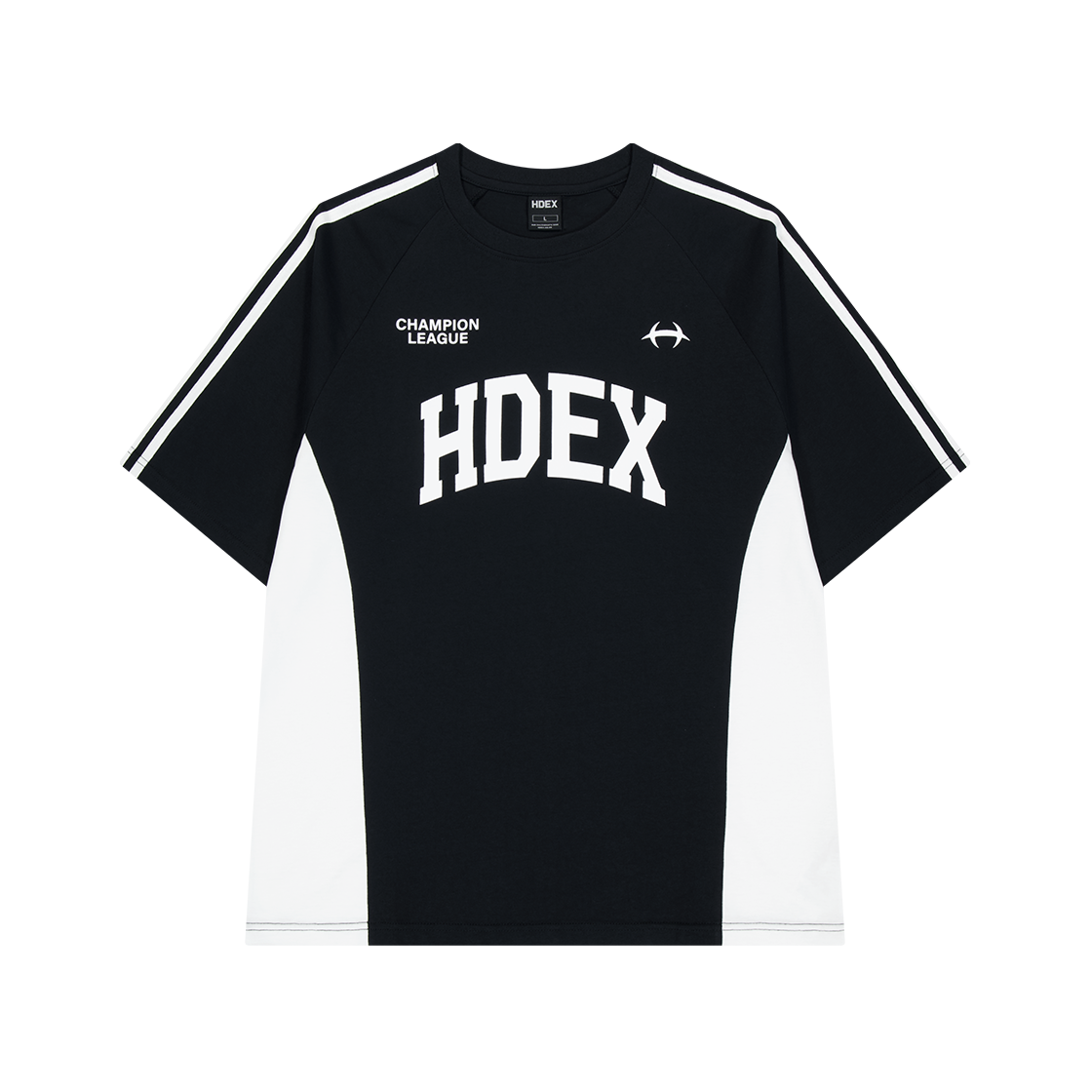 에이치덱스 사이드 컬러 블럭 숏 슬리브 블랙 | HDEX | KREAM