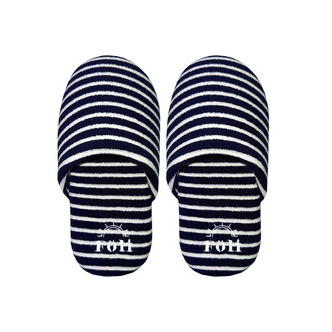 폴리 테리 스트라이프 룸슈즈 네이비 | Foli | KREAM