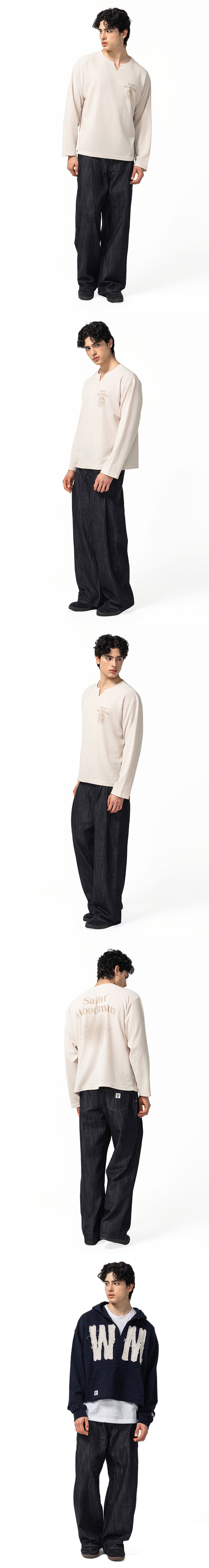 우드먼 투턱 와이드 데님 슬랙스 인디고 | WOODMAN | KREAM