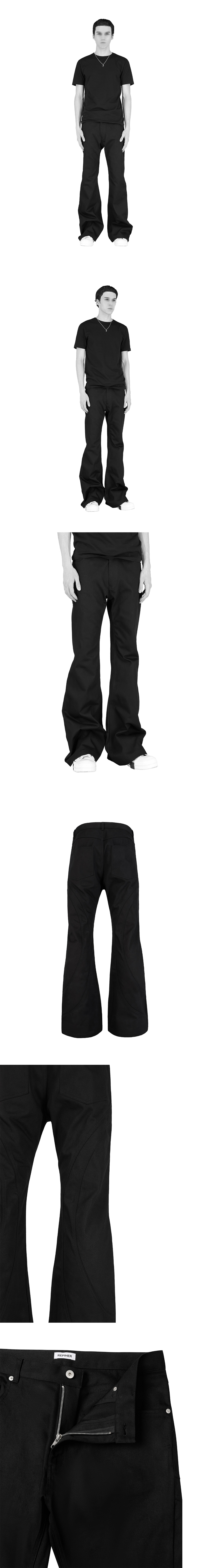 리파이너 왁스 코티드 플레어 진 블랙 | REPINER | KREAM