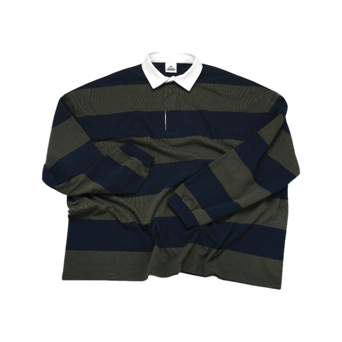 엠제이디 오버사이즈 스트라이프 럭비 셔츠 카키 | MJD | KREAM