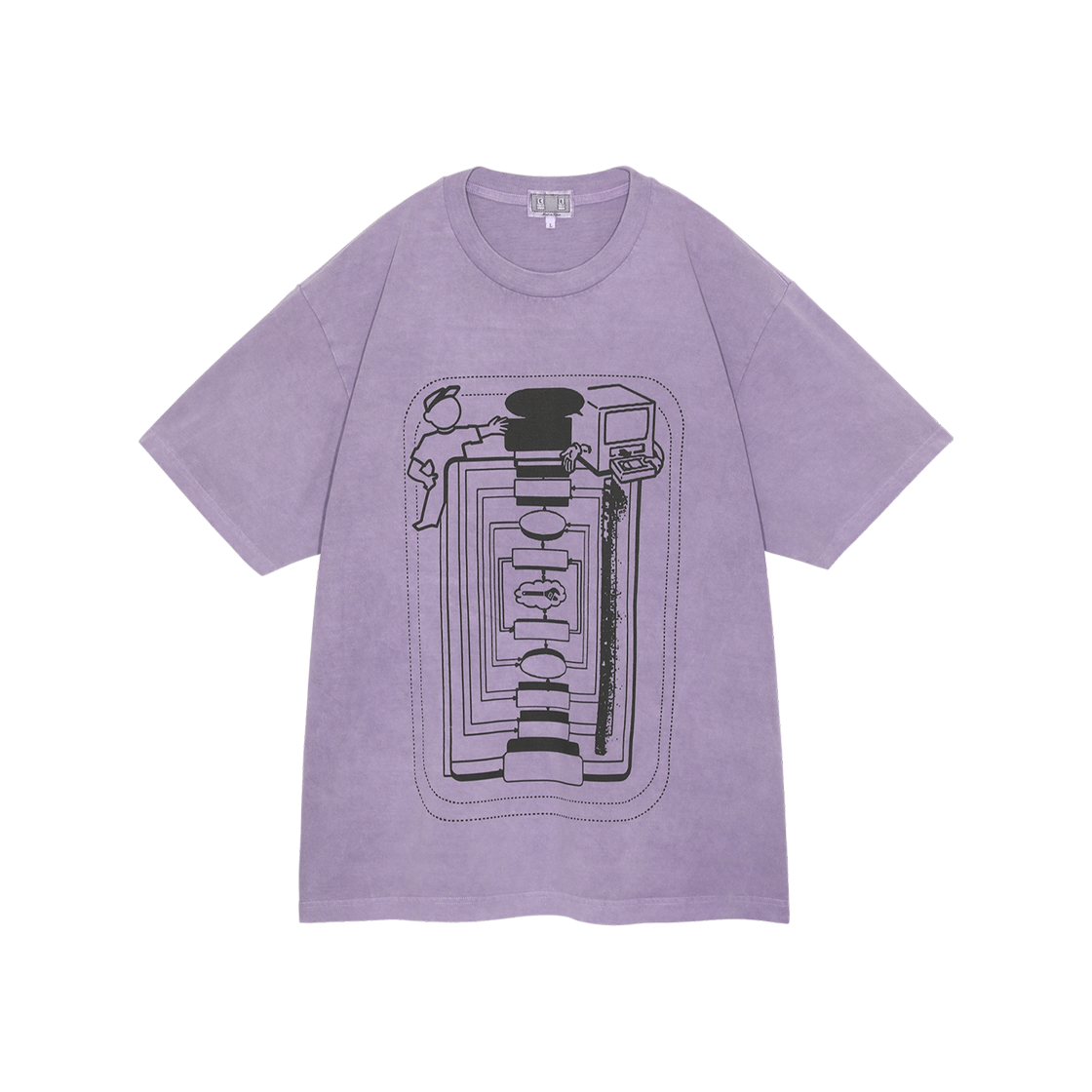 카브엠트 오버다이 MD 시즈 엔진 티셔츠 퍼플 - 25SS | Cav Empt | KREAM
