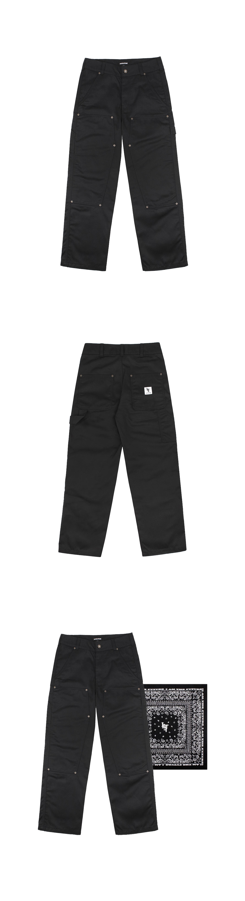 아이엠더퓨처 반다나 패치 워크 팬츠 블랙 | IAMTHEFUTURE | KREAM