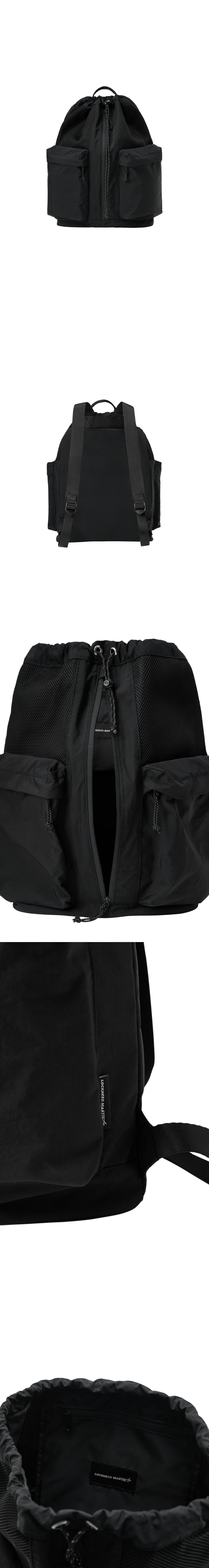 록히드마틴 드로우 스트링 메시 백팩 블랙 | LOCKHEED MARTIN | KREAM