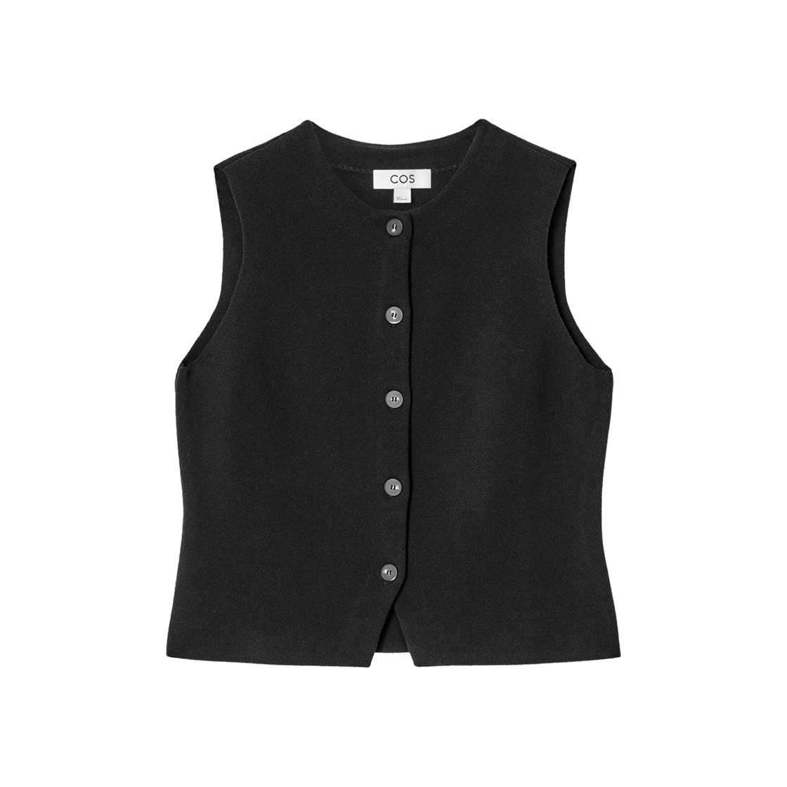 (W) 코스 니트 코튼 웨이스트코트 블랙 | COS | KREAM