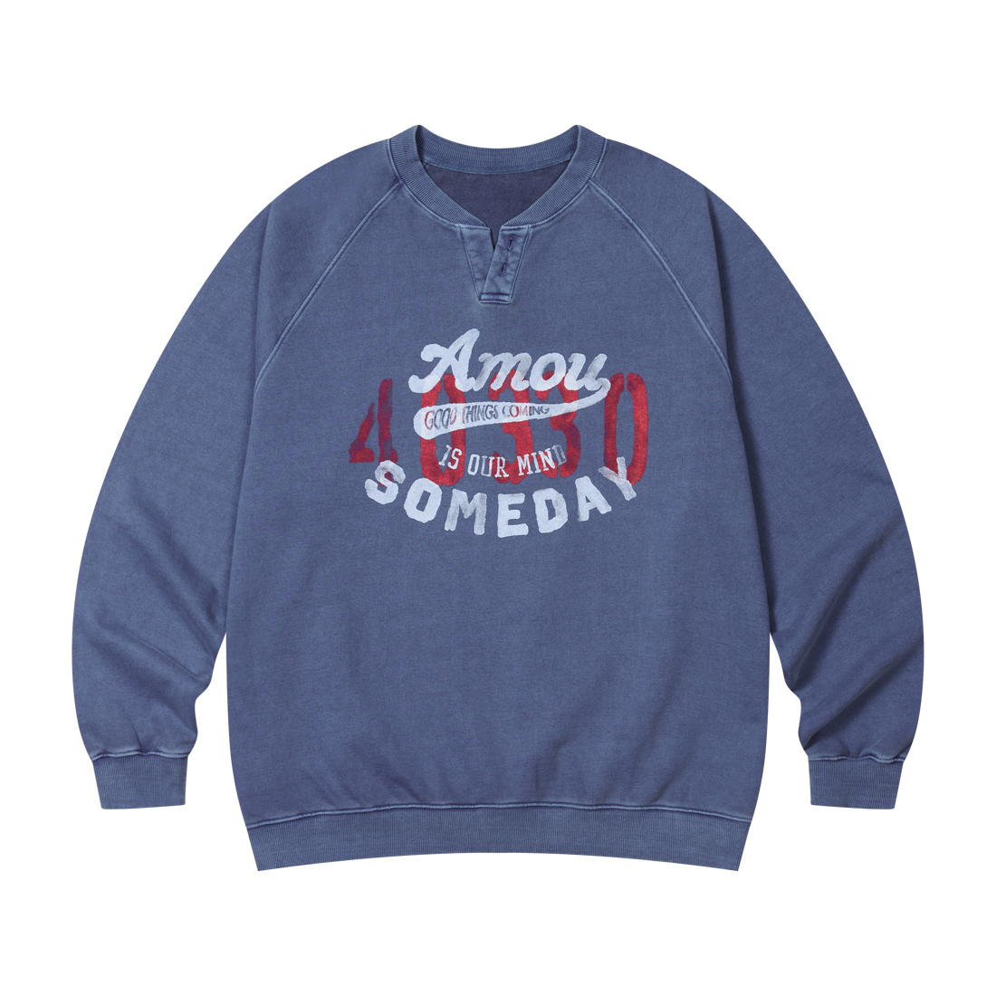 아모우 썸데이 헨리넥 블루 | AMOU | KREAM